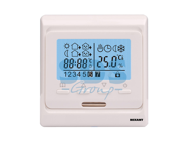 Терморегулятор с дисплеем и автоматическим программированием R51XT белый REXANT - Садовая ...