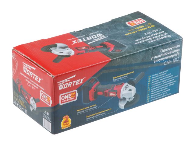 Аккум. углошлифмашина WORTEX CAG 1812 в кор. ALL1 - Садовая техника и инструменты