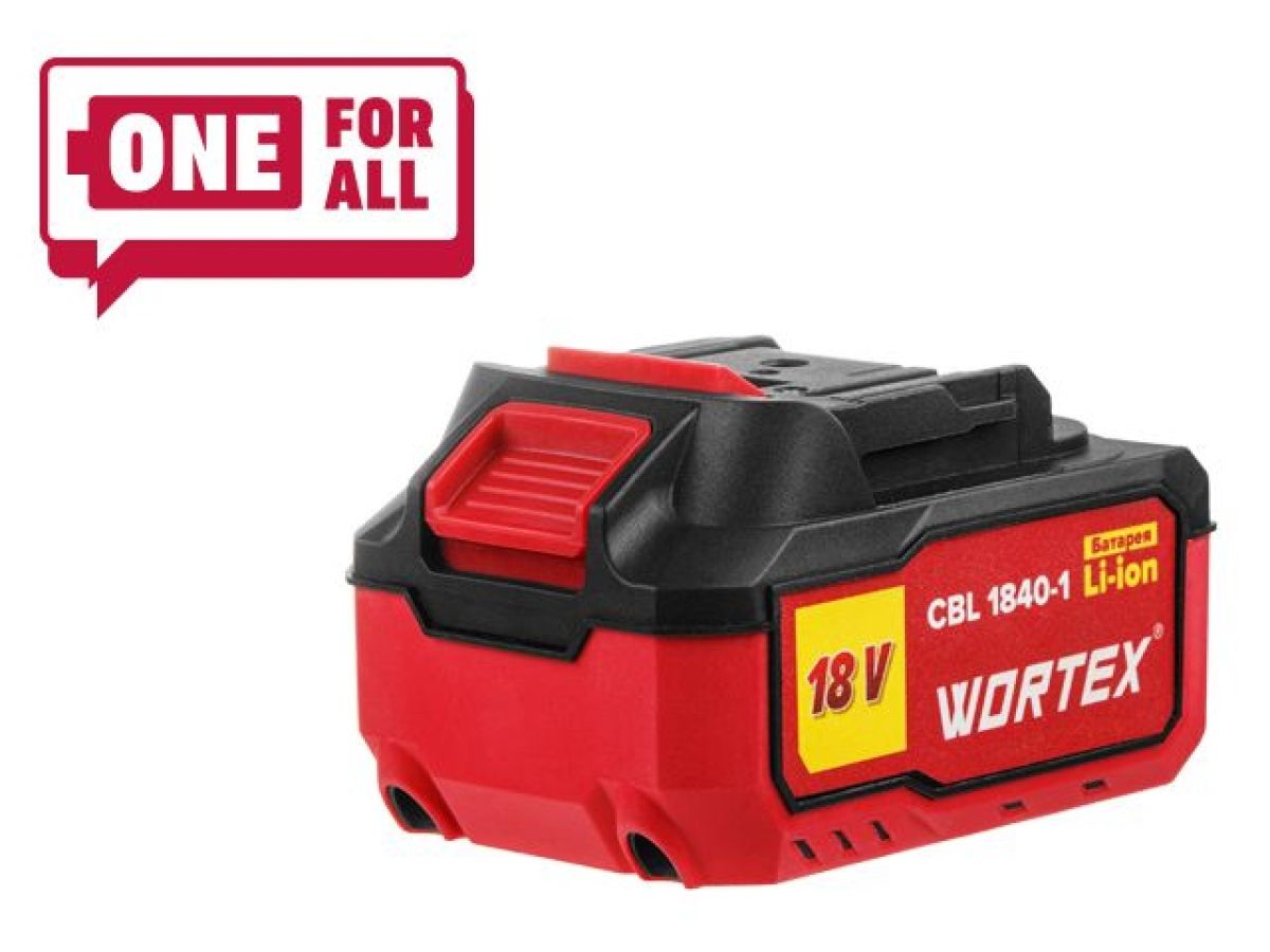 Аккумулятор WORTEX CBL 1840-1 18.0 В, 4.0 А*ч, Li-Ion ALL1 - Садовая техника и инструменты