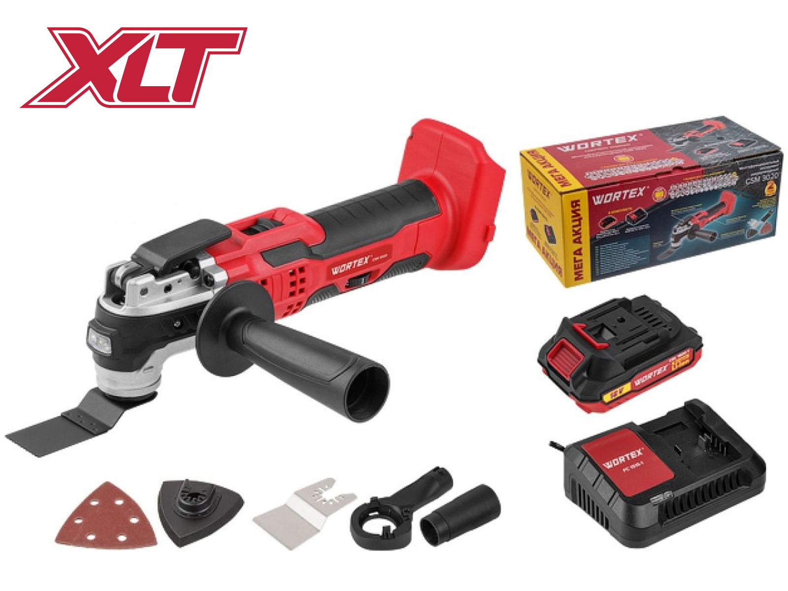 Аккум. многофункциональный инструмент (реноватор) WORTEX CSM 3020 в кор. ALL1 XLT + аксесс. SET ...
