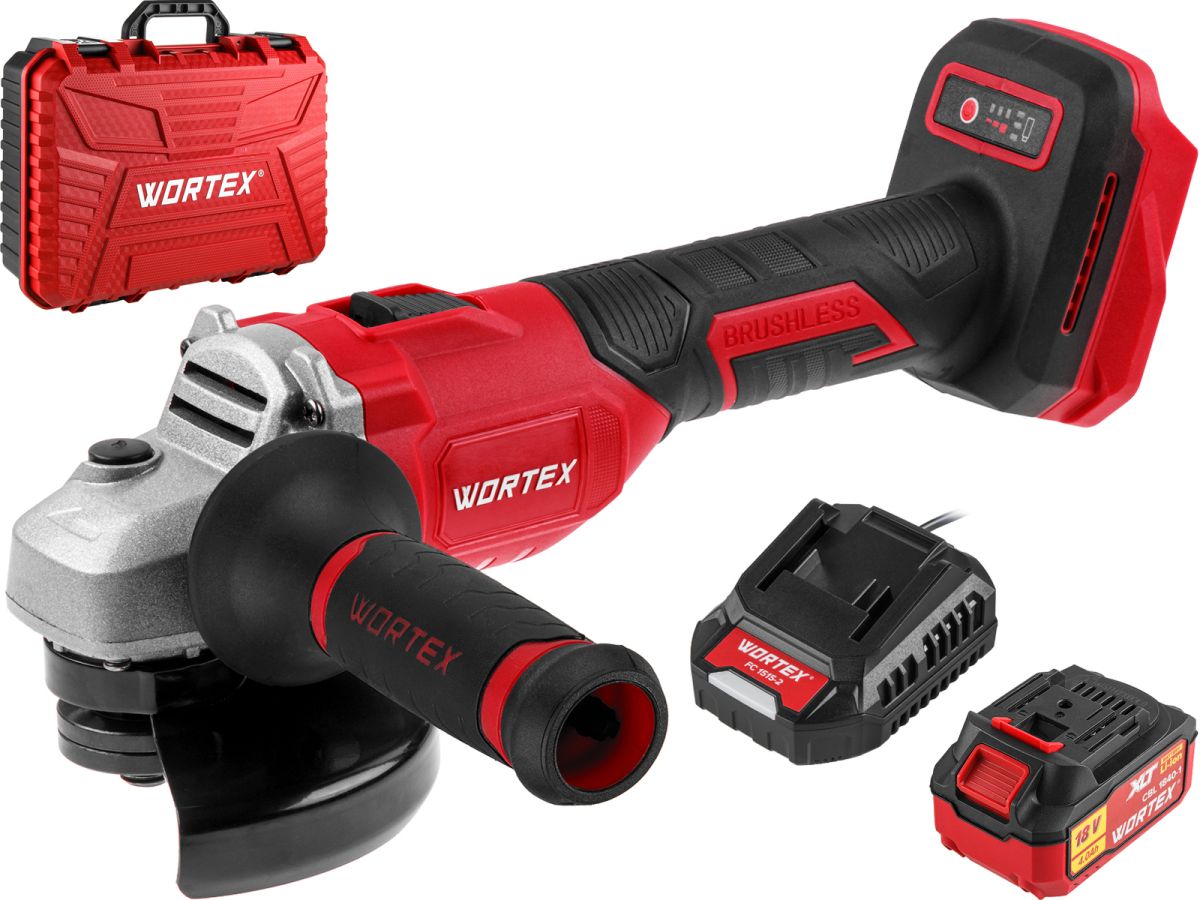 Аккум. углошлифмашина WORTEX LX CAG 1812-1 E в чем. ALL1 МЕГА АКЦИЯ БЕСЩЕТ., 18 В, 125 мм, 8000 ...