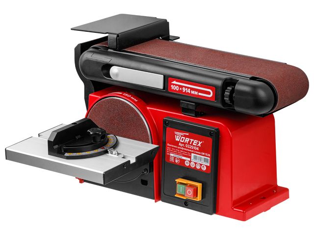 Ленточно-шлифовальный станок WORTEX GM 1528 в кор. 370 Вт, 100х914 мм, 150 мм, 2980 об/мин ...
