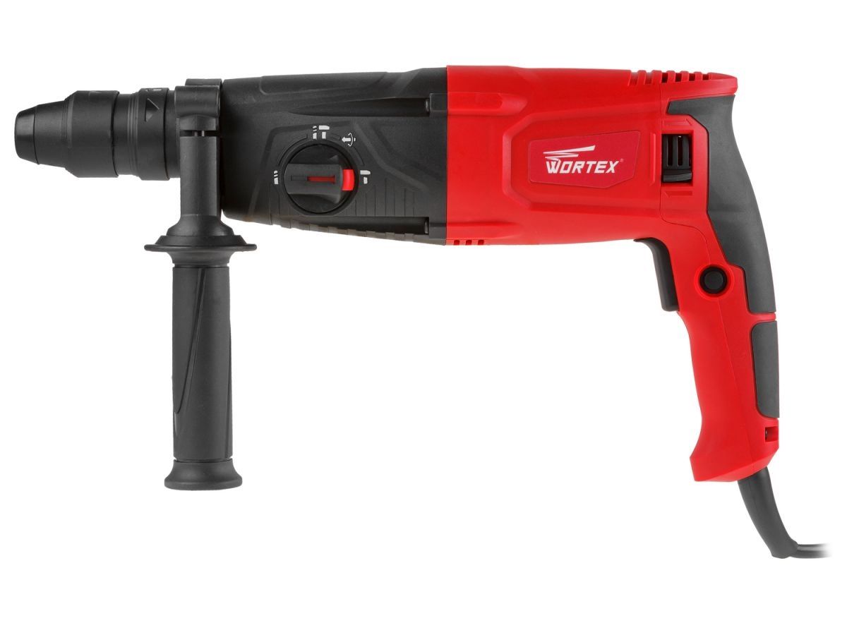 Перфоратор WORTEX RH 2629 в чем. + (2 зубила, 3 сверла) 800 Вт, 3.0 Дж, 26 мм, 4 режима, SDS ...