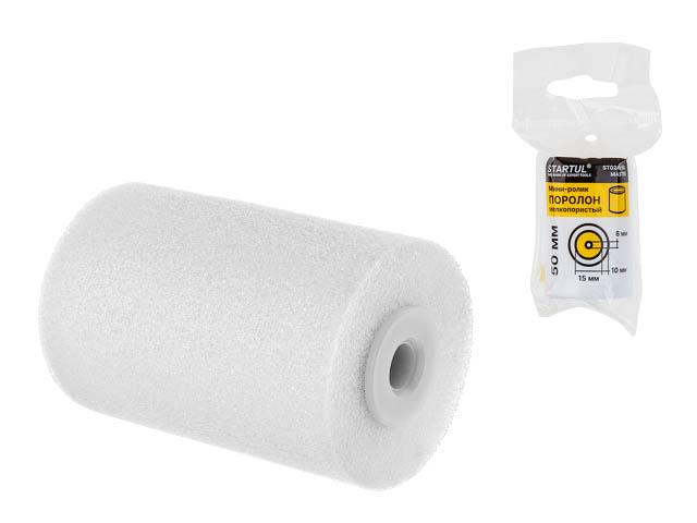 Мини-ролик поролоновый 15-50мм под ручку 6мм мелкий STARTUL MASTER ...