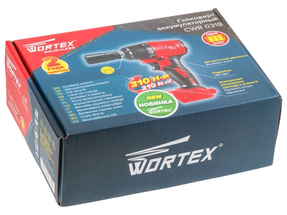 Аккум. ударный гайковерт WORTEX CWR 0318 в кор. ALL1 SOLO БЕСЩЕТ., 18 В, 310 Н*м, 1/2" - Садовая ...