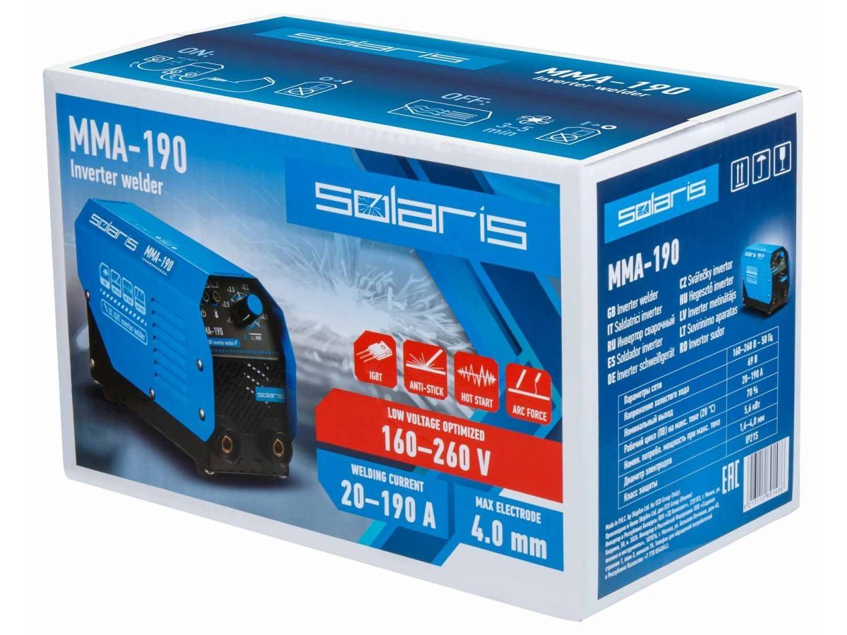 Инвертор сварочный SOLARIS MMA-190 - Садовая техника и инструменты