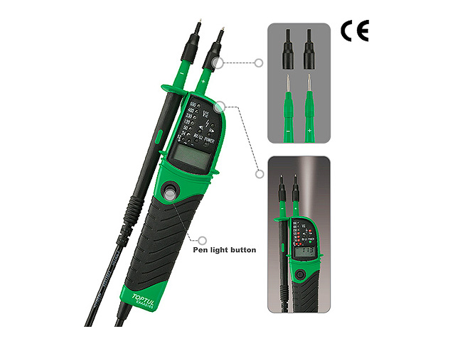 Тестер напряжения мультиф-й с цифровым дисплеем 12~690V AC/DC TOPTUL ...