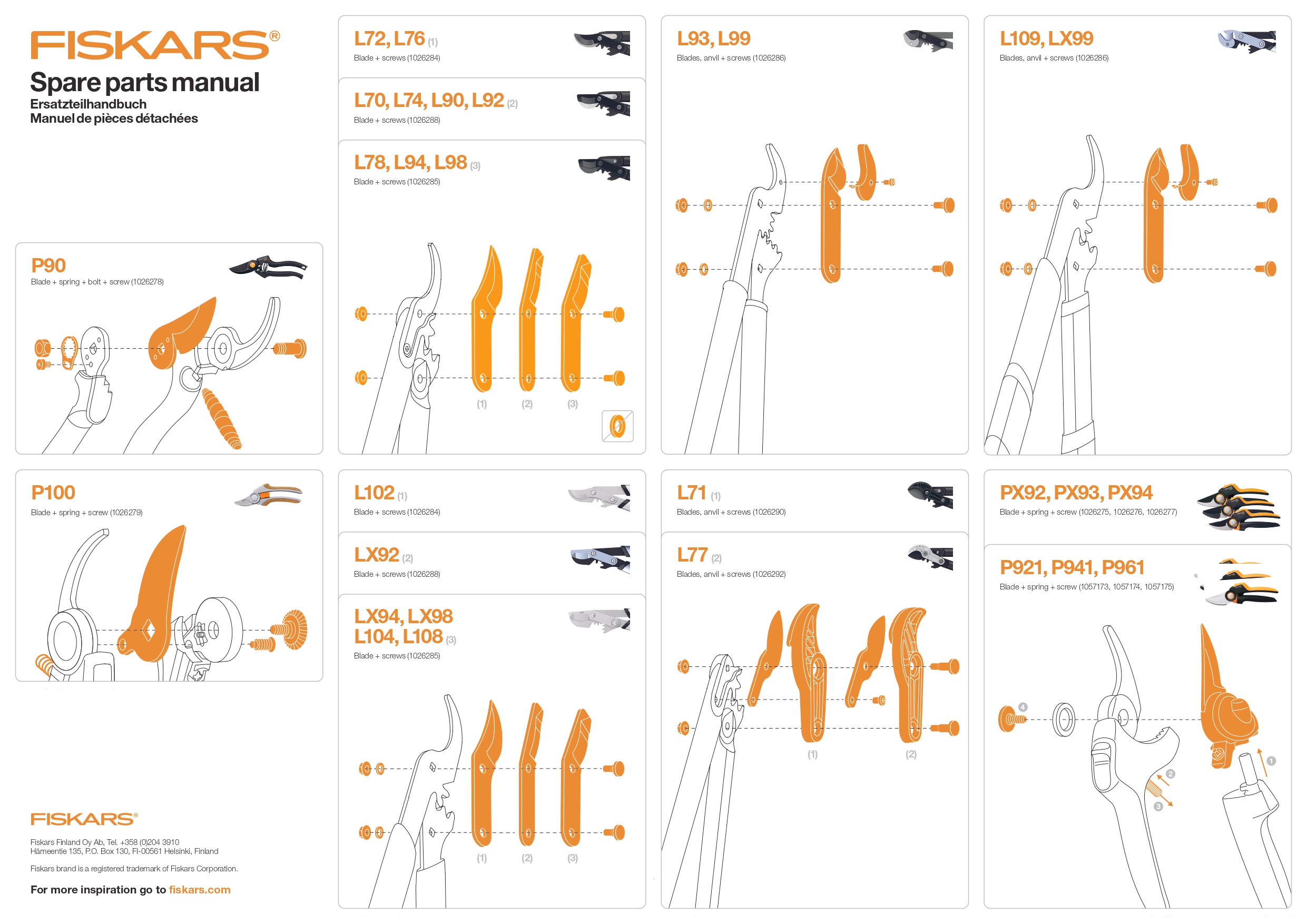 Запасное лезвие для сучкорезов FISKARS L70, L74 - Садовая техника и ...