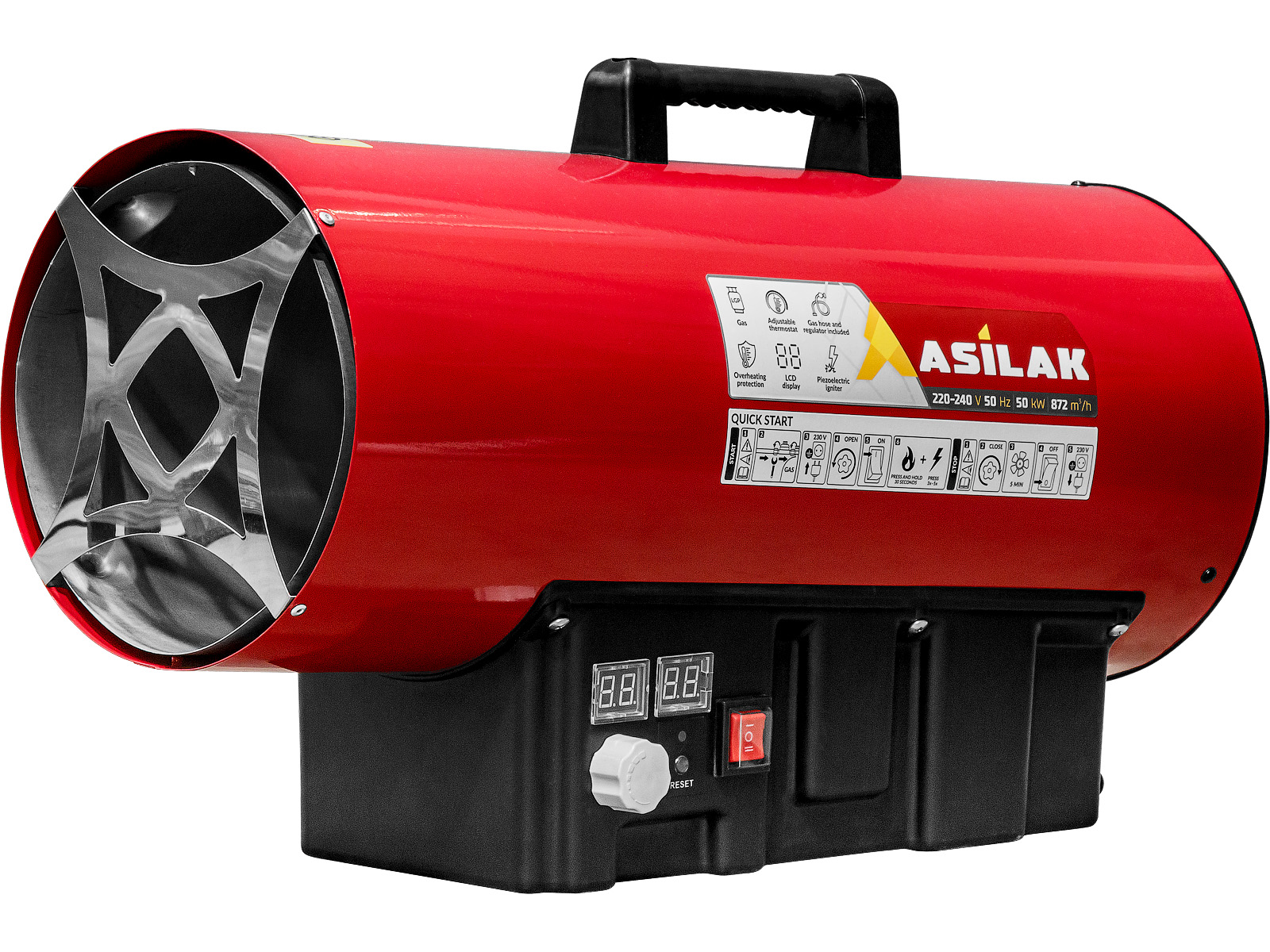 Нагреватель воздуха газовый ASILAK SLG-50000T прям., 50 кВт, термостат ...