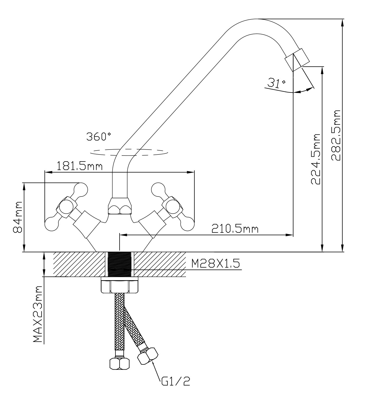 Смеситель для кухни вентильный (тип I), серия 500 ECONOCE - Садовая техника и инструменты